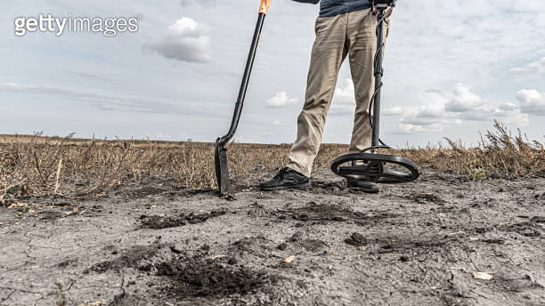 Archaeological and treasure hunting with a gold detector.Hunting for ...