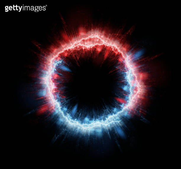 Red And Blue circle lightning, abstract electrical element 이미지 ...