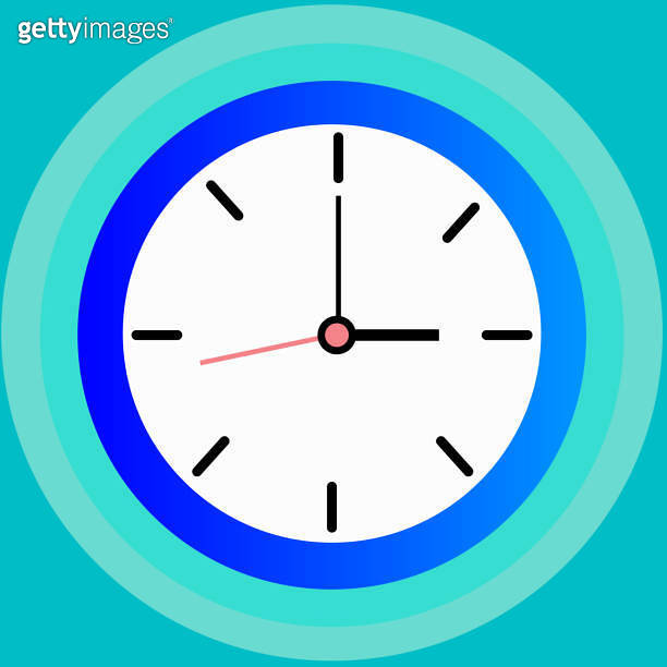 clock icon.flat design vector illustration with outlines 3 o clock ...