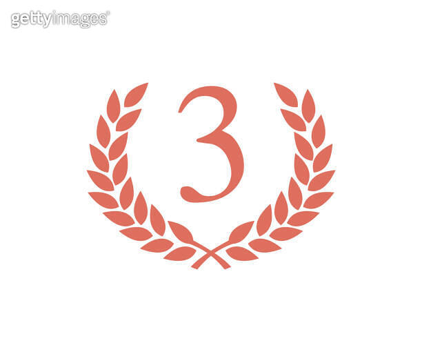 Third place. Laurel wreath of victory bronze. Nominated celebrating ...