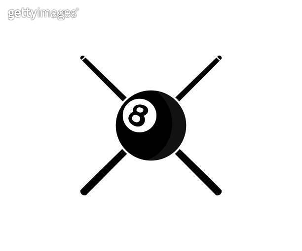 Billiard, 8-ball. Badge for billiard club. Pool room, 8-ball. Emblem ...