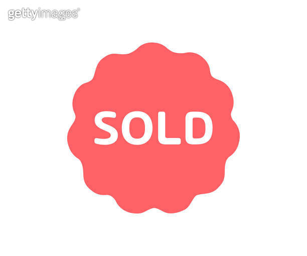 Sold Tag Red sticker icon design. Deal Label. Discount tag, label ...