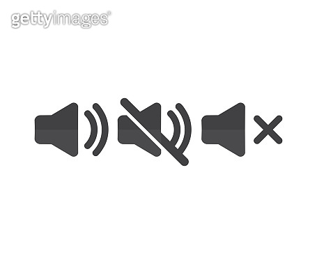 Speaker icon set. Volume. Loudspeaker. Mute and Unmute volume. Sound ...
