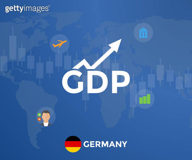 Gross Domestic Product (GDP) of Germany flag and map. Economic gdp ...