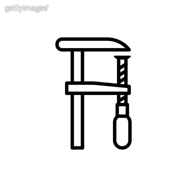 Clamp vector icon. Clamping accessories for working with wood, metal ...