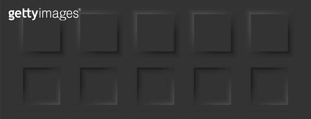 Square buttons in a neomorphic style. A set of user interface design elements in black. 이미지 ...