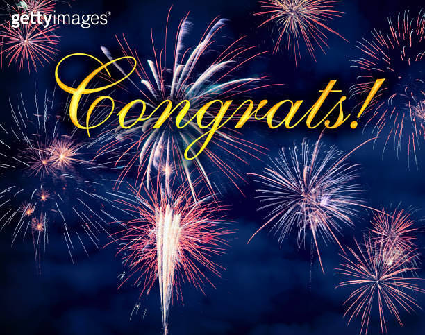CONGRATS lettering with beautiful fireworks 이미지 (1818956006) - 게티이미지뱅크