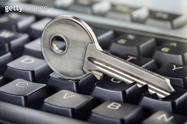 phishing, hacking personal data and money , key and hook on computer ...