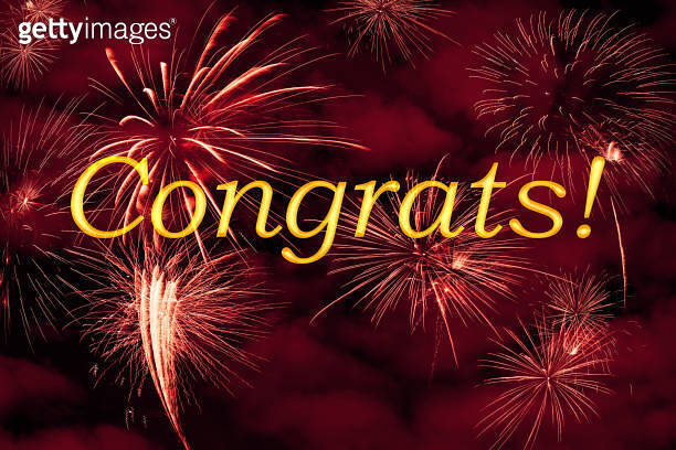 CONGRATS lettering with beautiful fireworks 이미지 (1478160085) - 게티이미지뱅크