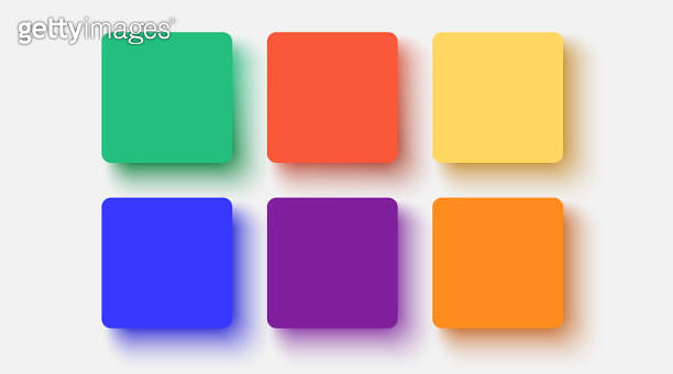 Collection of square shapes in different colors with rounded corners ...