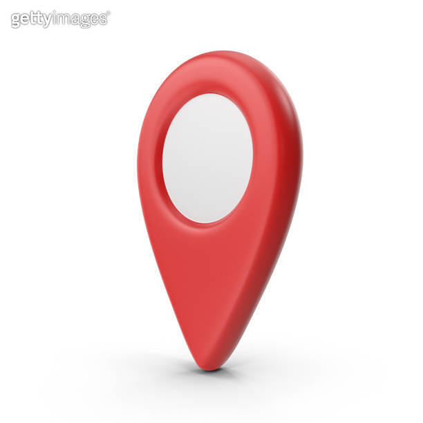 3D Rendering Realistic Location Red map pin GPS pointer markers GPS location symbol, maps and ...