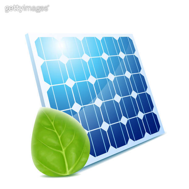 leaf & solar panel (1497201575) 일러스트, 무료 일러스트, 아이콘, 무료 아이콘 - 게티이미지뱅크