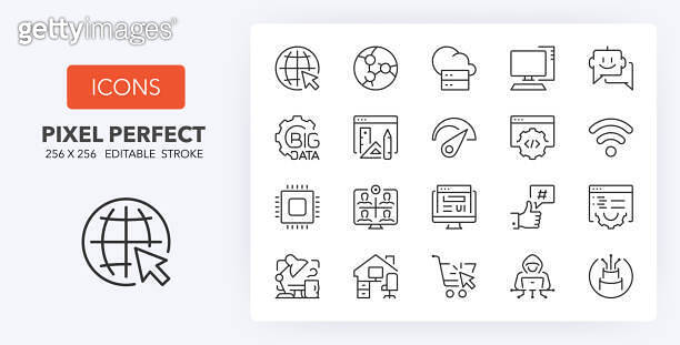 Internet line icons 256 x 256 이미지 (1640313042) - 게티이미지뱅크