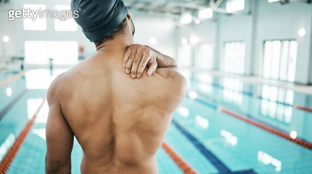 Swimming shoulder injury, back and sports person problem, osteoporosis ...