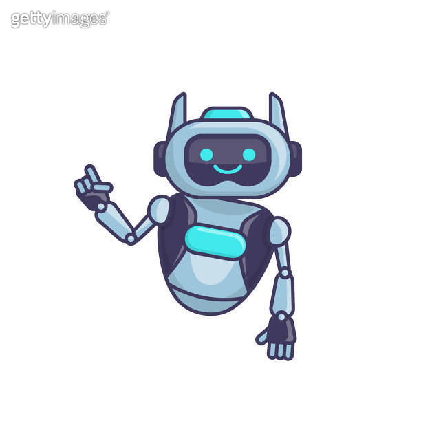 Robot character pose vector illustration. Robot mascot character design ...