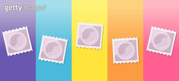 Pink And Blue Condoms Sexual Health Education Contraceptive Methods