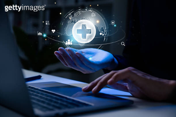 Businessman holding health information. 이미지 (1501355394) - 게티이미지뱅크