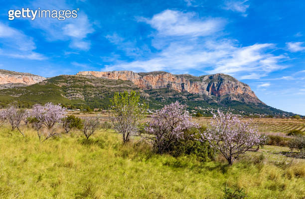 Javea Xabia from Montgo Mountain Mongo in spring, Alicante Spain ...
