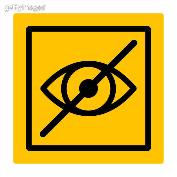 Blind people outline icon. No or low vision,blind eye line sign. Hidden ...