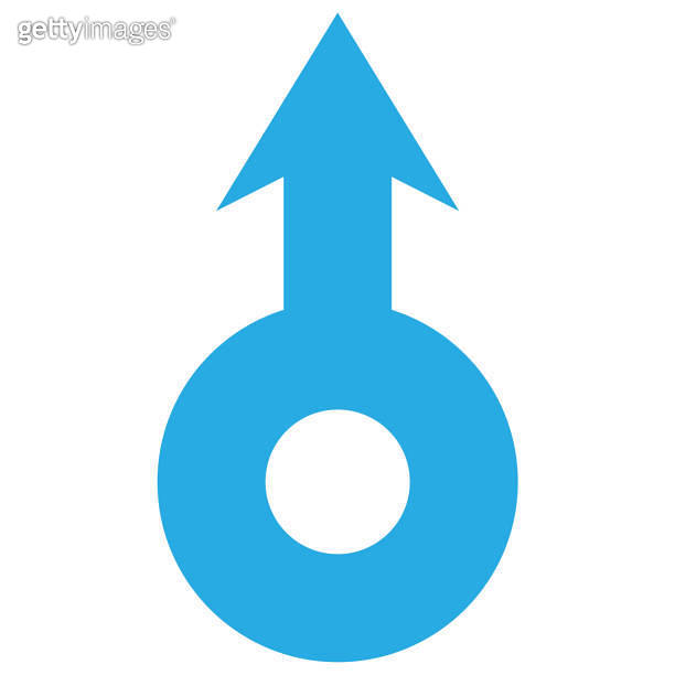 Erectile dysfunction, prostatitis. Male symbol. Impotence, flaccid soft ...