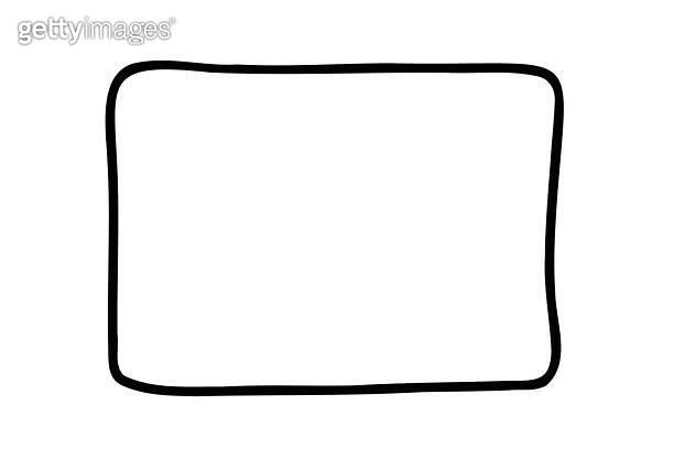 Rectangle doodle frame. Hand drawn wavy curve deformed square frame ...