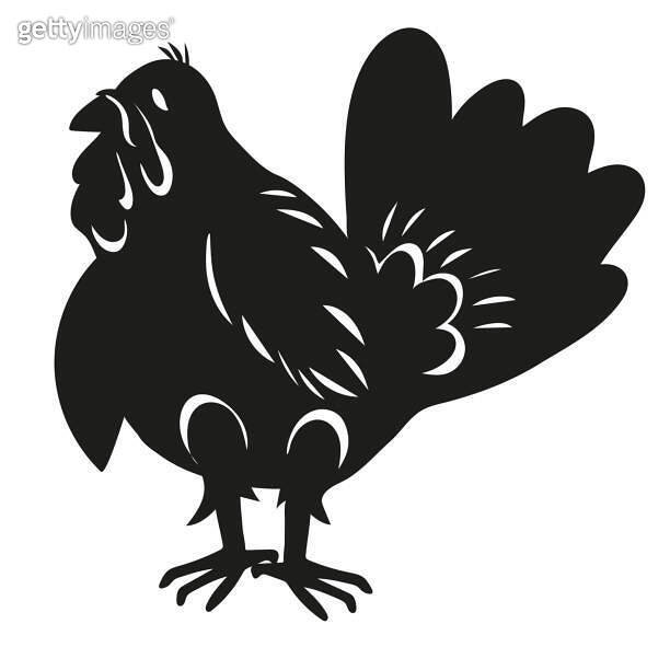 Turkey bird contour or stencil for Thanksgiving vector illustration ...