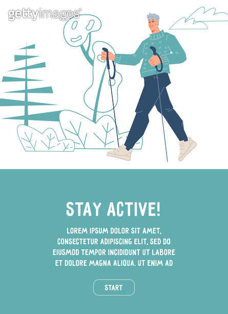 Stay Active banner or poster design to promote physical fitness and ...