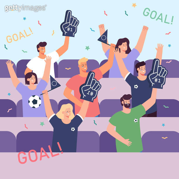 Soccer fans cheering for team vector illustration (1732760063) 일러스트, 무료 ...