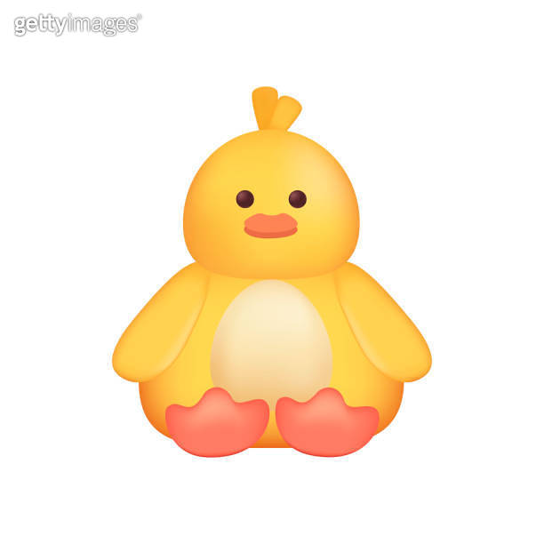 Cute baby chick character as kids toy 3D illustration 이미지 (1480442184 ...
