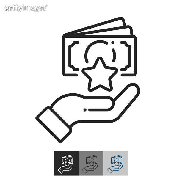 Cash bonus linear icon. Giving extra money. Supplemental income. Lump ...