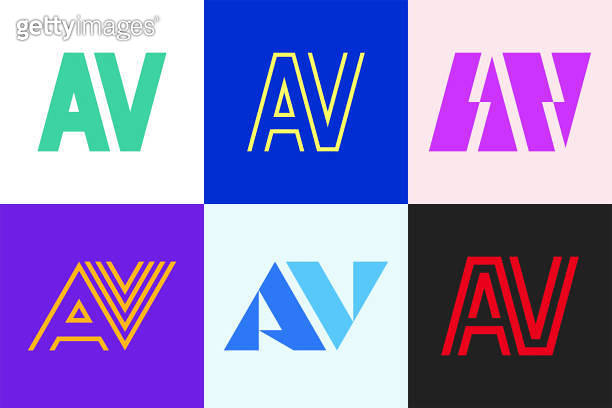Set of letter AV logos (1711556654) 일러스트, 무료 일러스트, 아이콘, 무료 아이콘 - 게티이미지뱅크