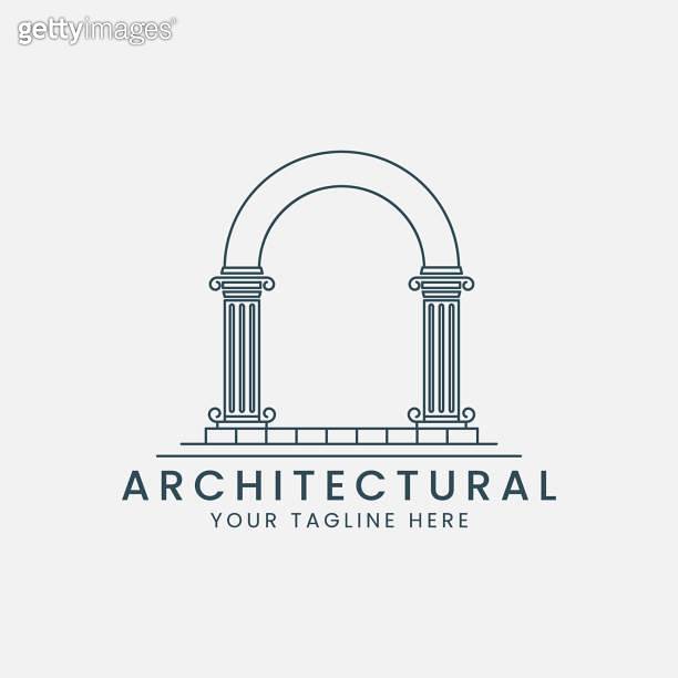 arch line art vector template illustration design. pillar icon design ...