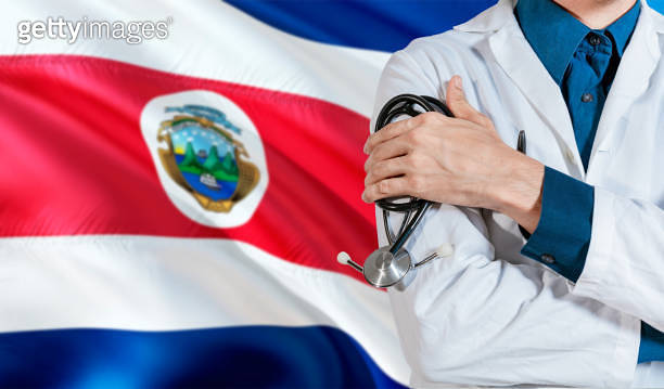 Health and care with flag of Costa Rica. Costa Rica national health ...