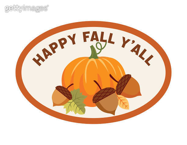 Cute Fall Cartoon Sticker Label - Happy Fall Y'all 이미지 (1721131347 ...