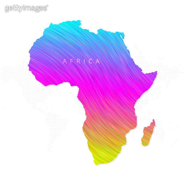 Africa Continent Map in colorful halftone gradients. Future geometric ...