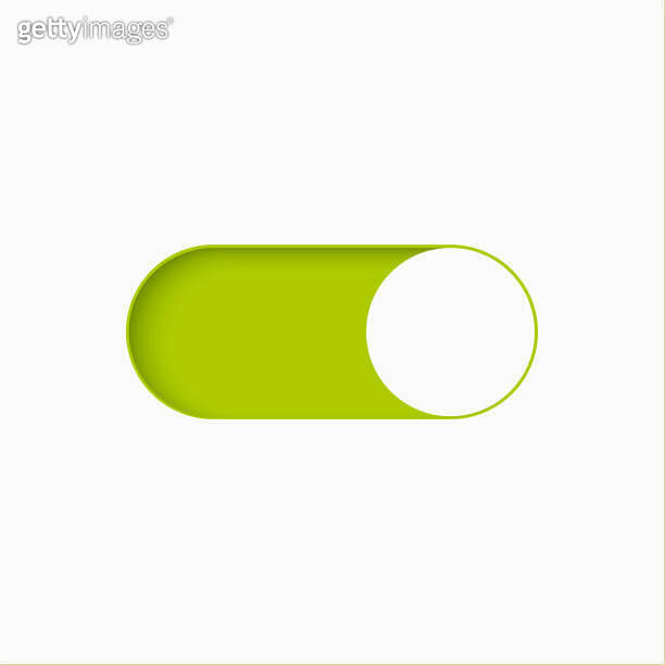 Vector green switch on slider. 이미지 (1659015499) - 게티이미지뱅크