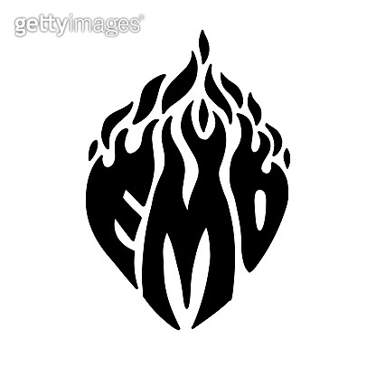 Word EMO in Heart shape with barbed wire. Siple flat Vector ...