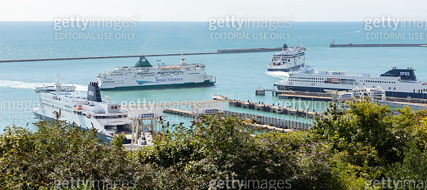 Cross Channel ferries entering and leaving the harbour in the Port of ...