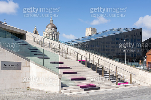 The Royal Liver Building clock tower & the dome of the Cunard building ...