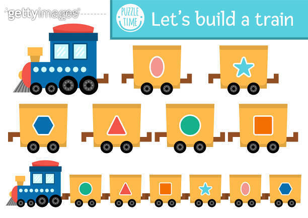 Lets build a train cut and glue activity. Transportation educational ...