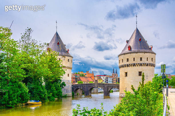 Broeltorens Broel Towers Gothic architecture style stone medieval ...