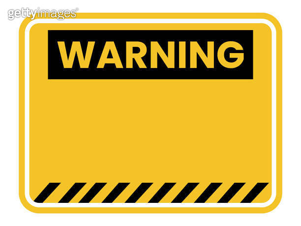 Warning. Warning Sign. For Custom Text. Yellow Warning Label to Write ...