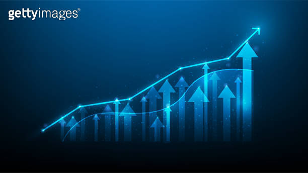 business investment stock chart increase digital technology. vector ...
