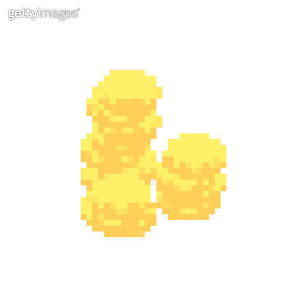 Coin pixel art. Money 8 bit. Vector illustration (1677899714) - 게티이미지뱅크