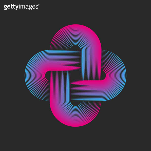Interlacing logo of two ovals in the shape of a cross or plus symbol ...