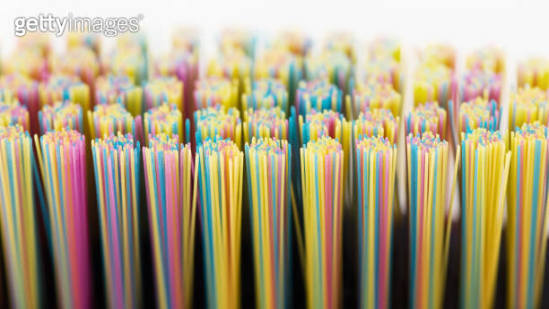 Macro photo of Tooth brush, close-up view of colorful toothbrush. 이미지 ...