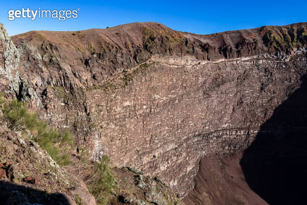 Mount Vesuvius - Panoramic view on the edge of the active volcano ...
