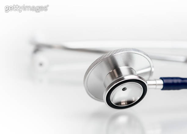 Medical stethoscope close up with reflection 이미지 (1465191919) - 게티이미지뱅크