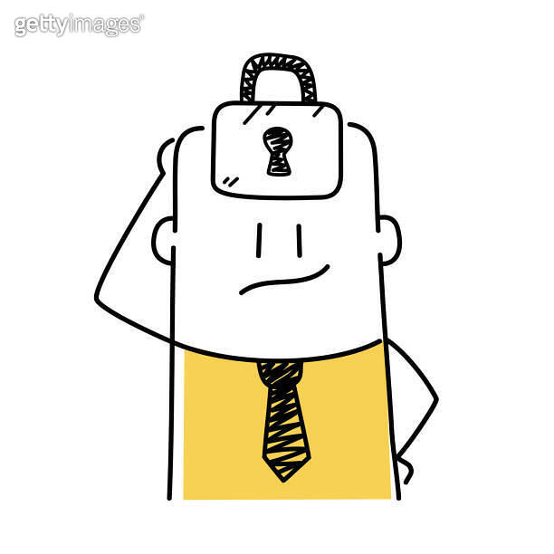 Stick figure with a closed lock pad. (1459272132) 일러스트, 무료 일러스트, 아이콘 ...