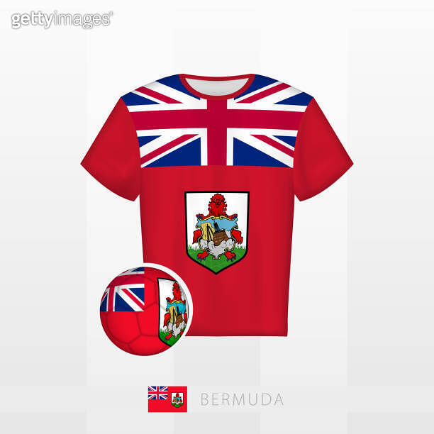 Football uniform of national team of Bermuda with football ball with ...